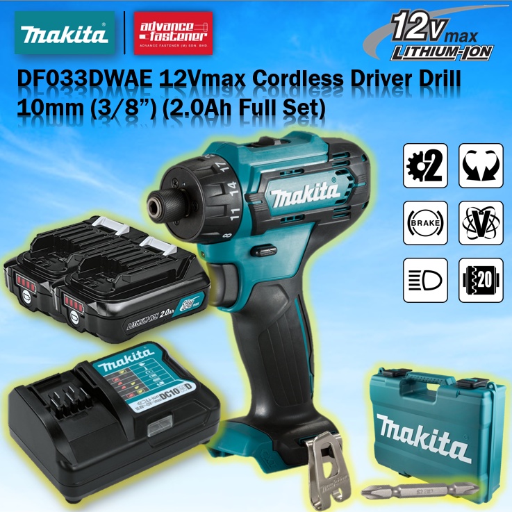 MAKITA DF033DWAE / DF033DWYE / DF033DZ 12Vmax Cordless Driver Drill ...