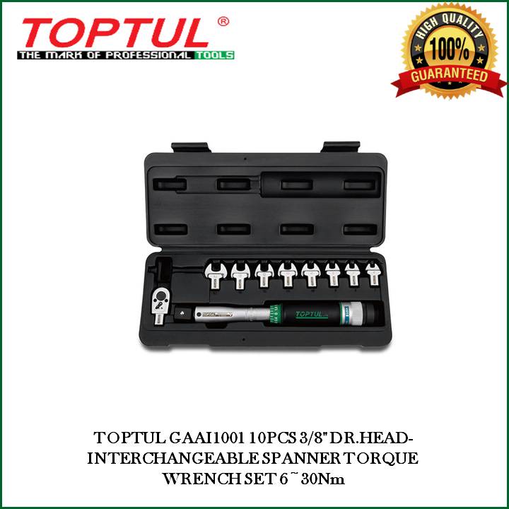 TOPTUL GAAI1001 10PCS 3/8" DR.HEAD-INTERCHANGEABLE SPANNER TORQUE ...
