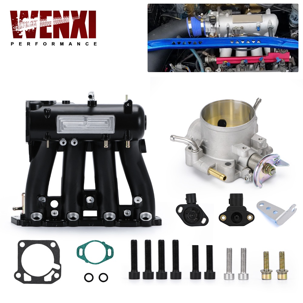 Aluminum D15 D16 D-SERIES Intake Manifold With 70mm Throttle Body And ...