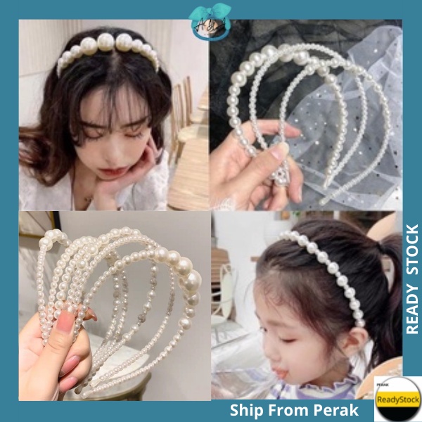 AIDA. Pearl Hair Band Luxury headband Korean Style Sweet Princess Cekak ...