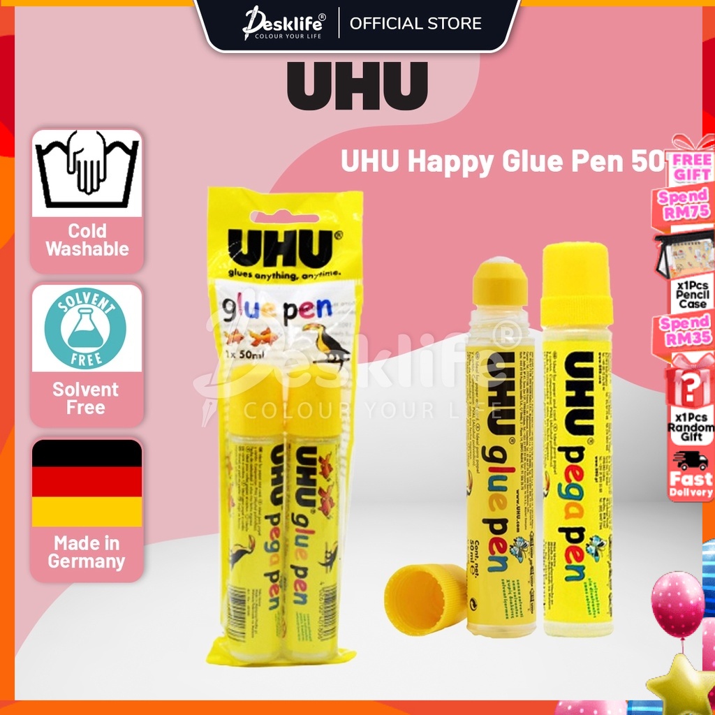 Desklife UHU Happy Glue Pen 50ml -(2s/PKT ) Gam Kertas Kraftangan ...