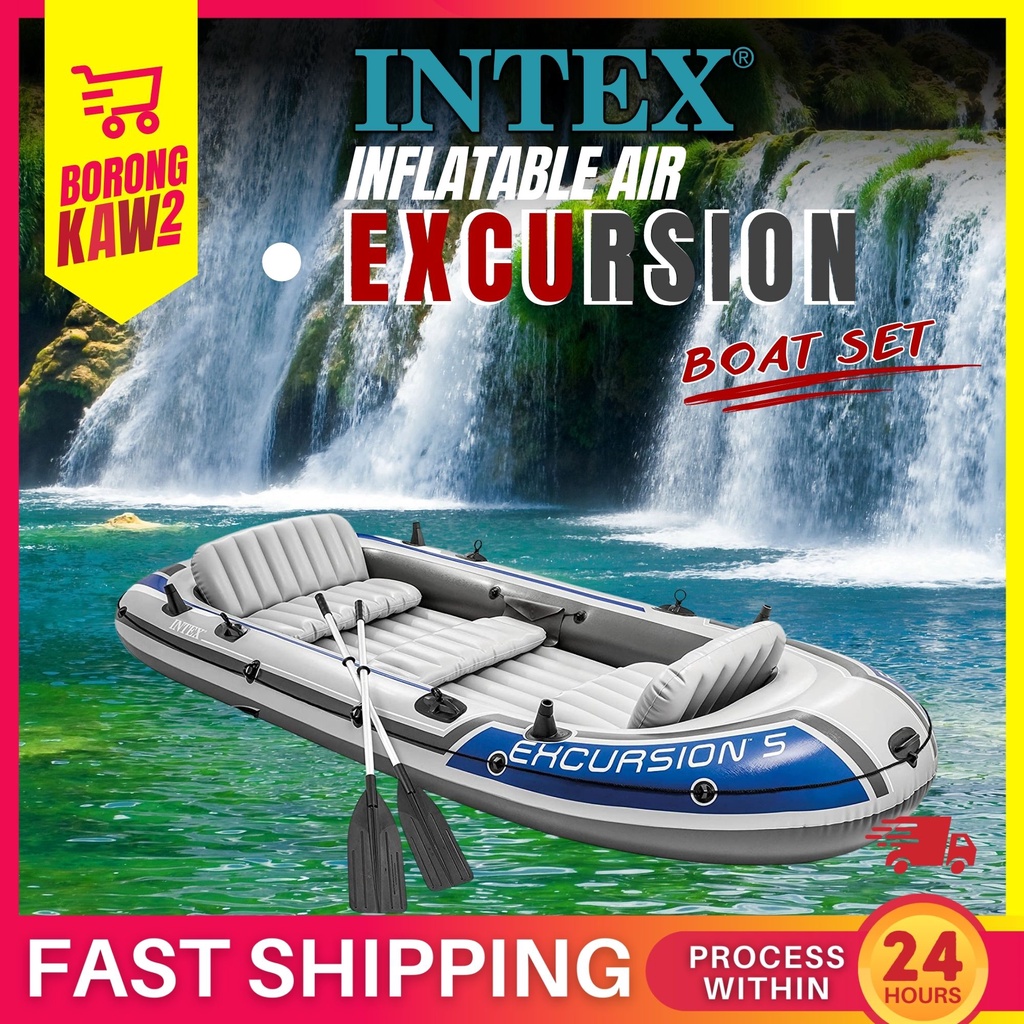 Intex Inflatable Boat Set EXCURSION Fishing Or Kayak Boat With ...