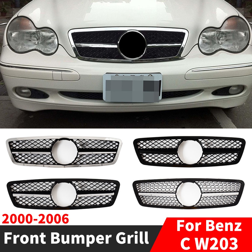 Hood Mesh Front Bumper Grille Racing Grill For Mercedes Benz C class ...
