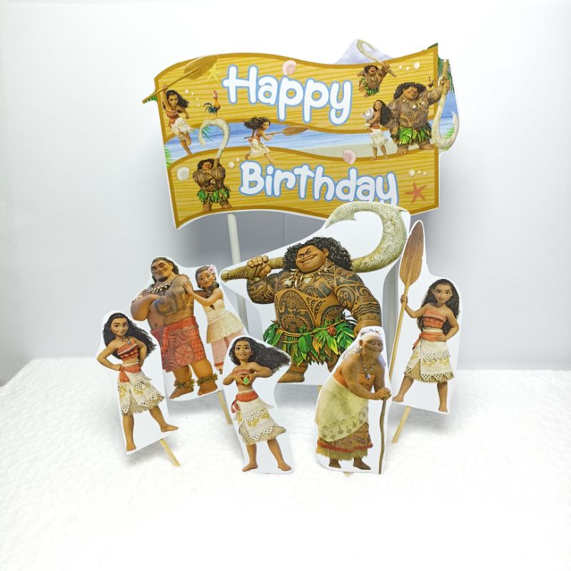 Moana Paper Topper- Paper Birthday Cake Topper- Paper Birthday Topper ...