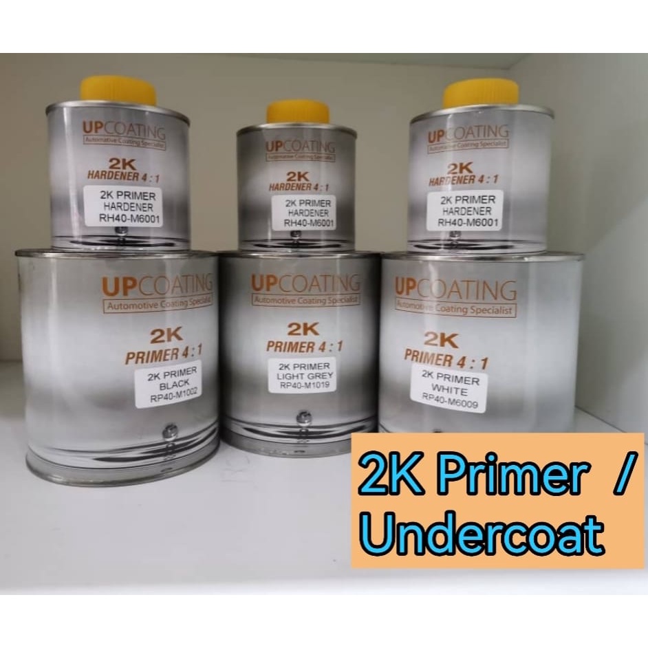 UP COATING 2K PRIMER /UNDERCOAT CAT KERETA/MOTOR/HITAM/PUTIH/KERABU ...