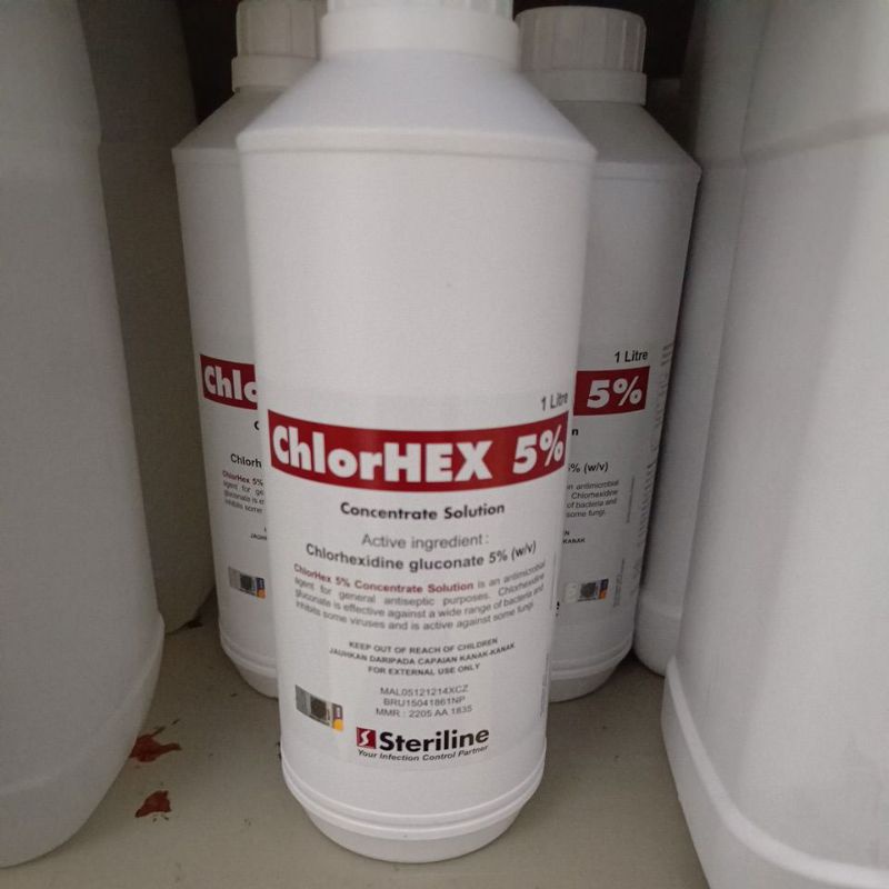 STERILINE CHLORHEX 5% Concentrate Solution 1L CHLORHEXIDINE antibexe:2/ ...