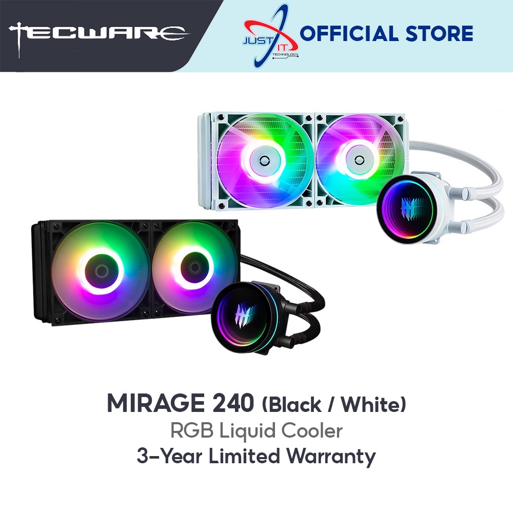 TECWARE Mirage ( 120 / 240 / 360 ) ARGB AIO Cooler - BLACK / WHITE ...