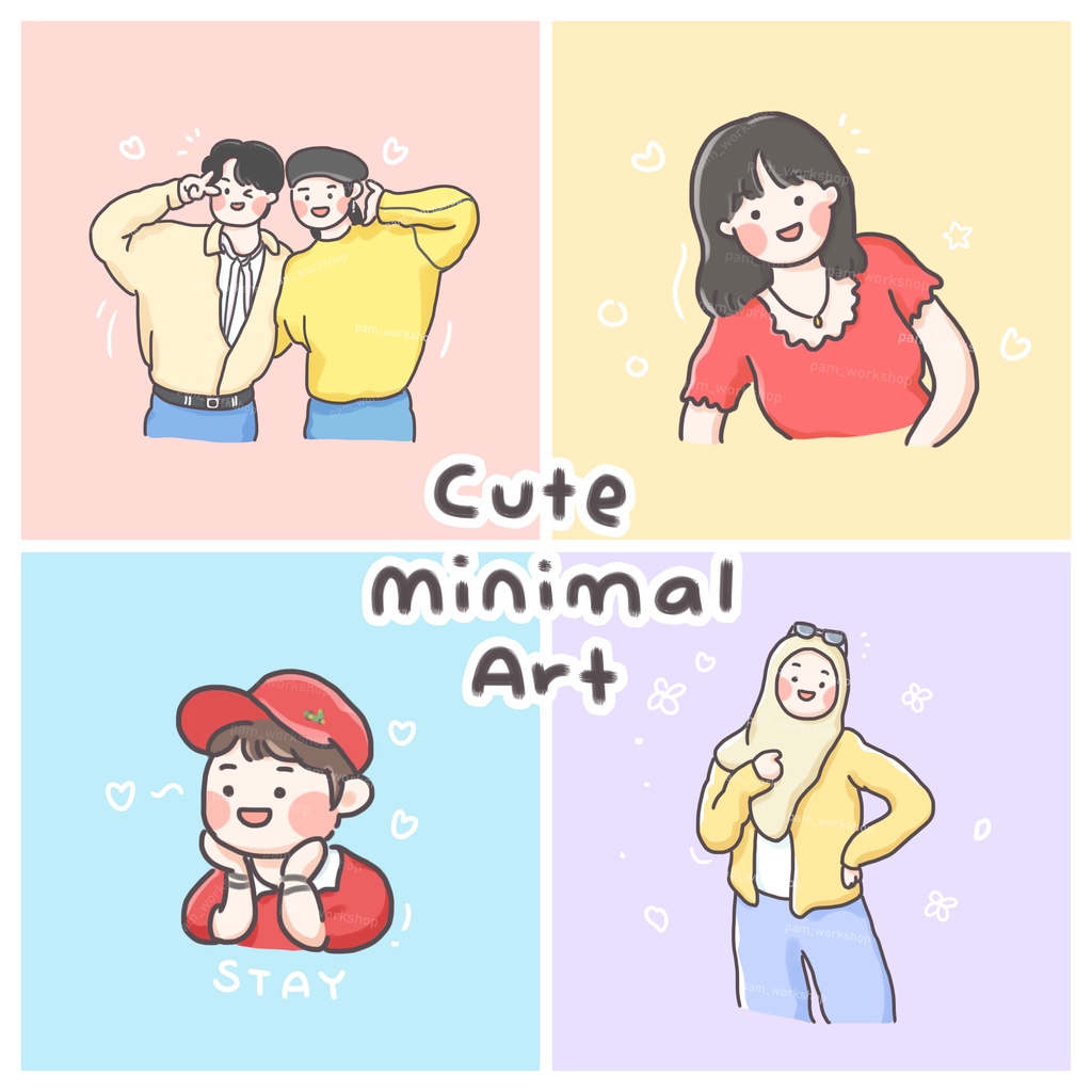 ️ Cute Minimal Art I Illustration/Color/Servis Lukisan/Comel/Digital ...