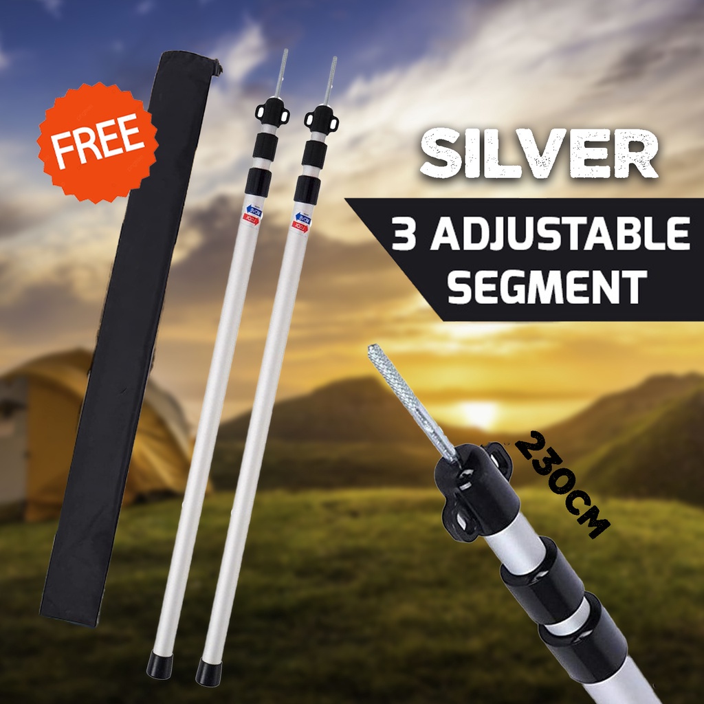 Camping Tent Pole Rod Adjustable Flysheet Pole Tent Support Stick ...