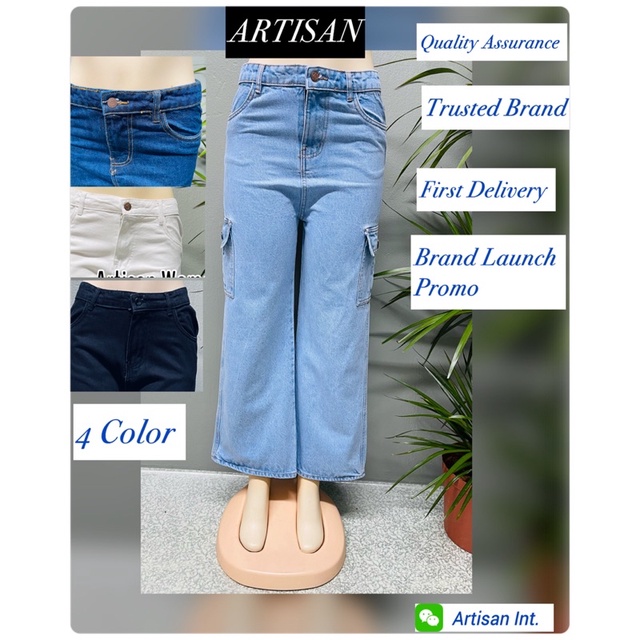 Women Plazu Cargo 6 Pocket Denim New Design / Perempuan jeans Cargo ...