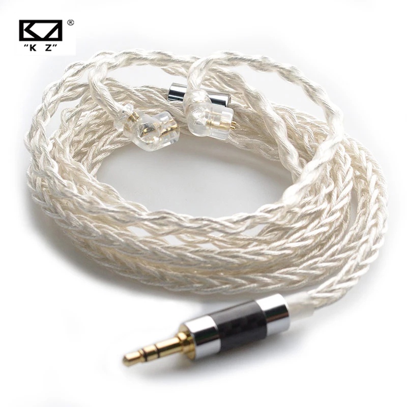 KZ Headset Cable 8 Core Silver Plated Upgrade Wire Thickened Earphone ...