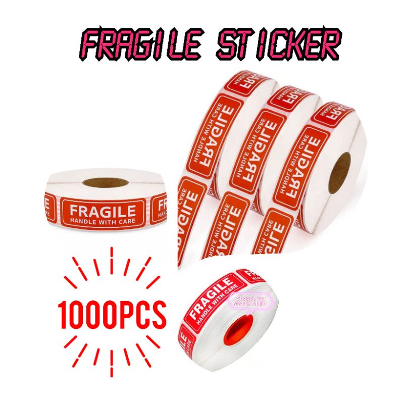 1000PCS FRAGILE Sticker Handle with Care Stiker Roll Label Ready Stock ...