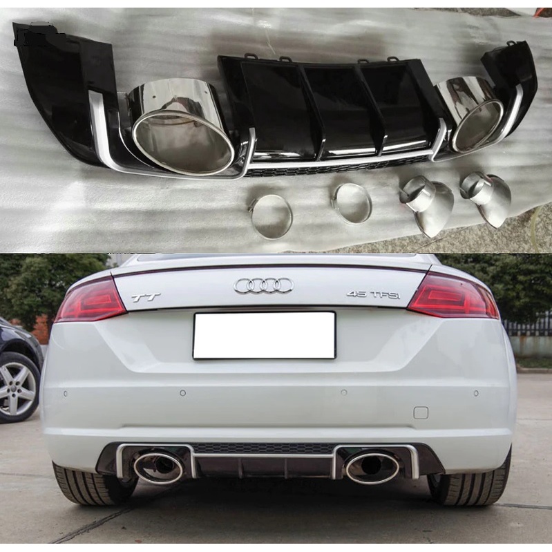 TT MK3 `14 Rear Diffuser W/Exhaust Tip (For non-S Line Bumper use ...