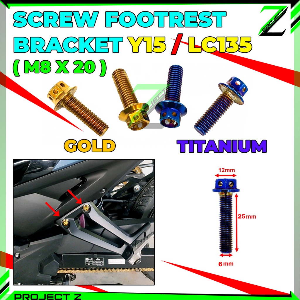 Screw Footrest Bracket Skru Foot Rest Bracket Yamaha RS150 RS150R Y15 ...