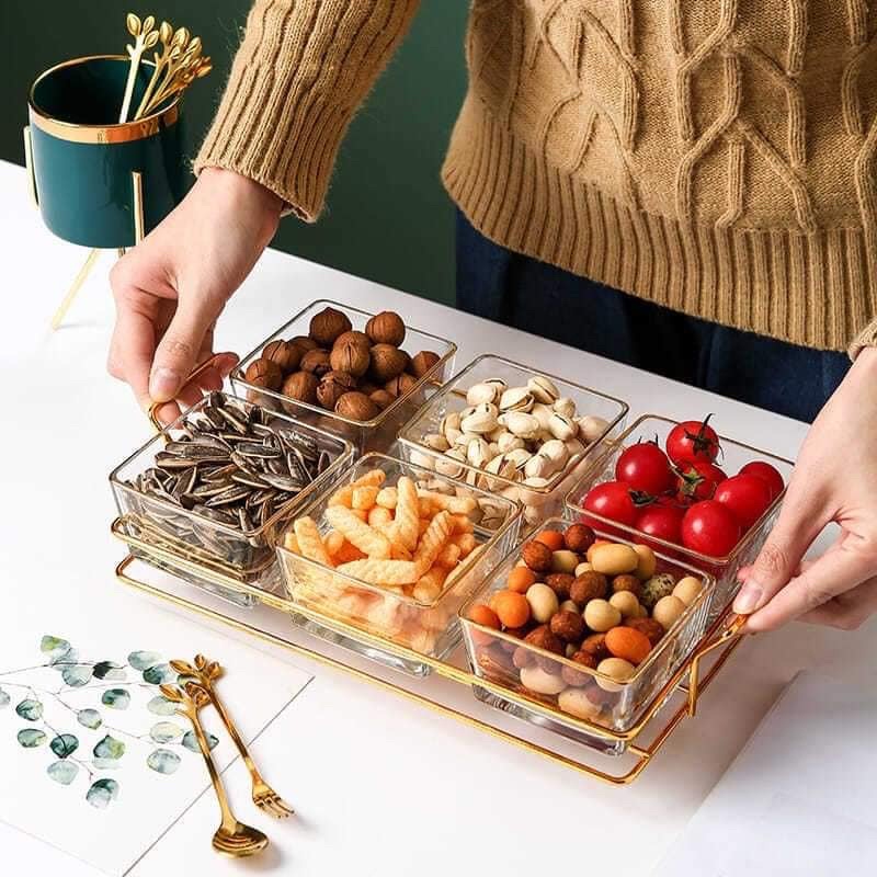 [Out Of Stock] Jam Tray CNY, 6-Compartment Fruit Tray With High-Class ...