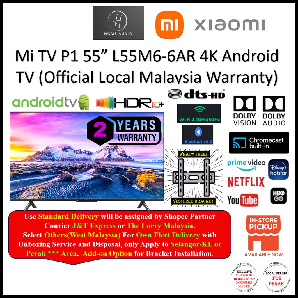 Xiaomi TV 55 4K Ultra HD Smart Android TV (55 Mi TV P1 Series ...