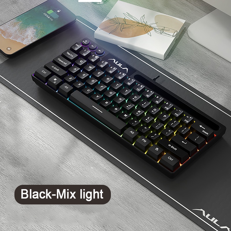 AULA F3061 61Keys Wired RGB Gaming Keyboard Membrane Keyboard USB ...