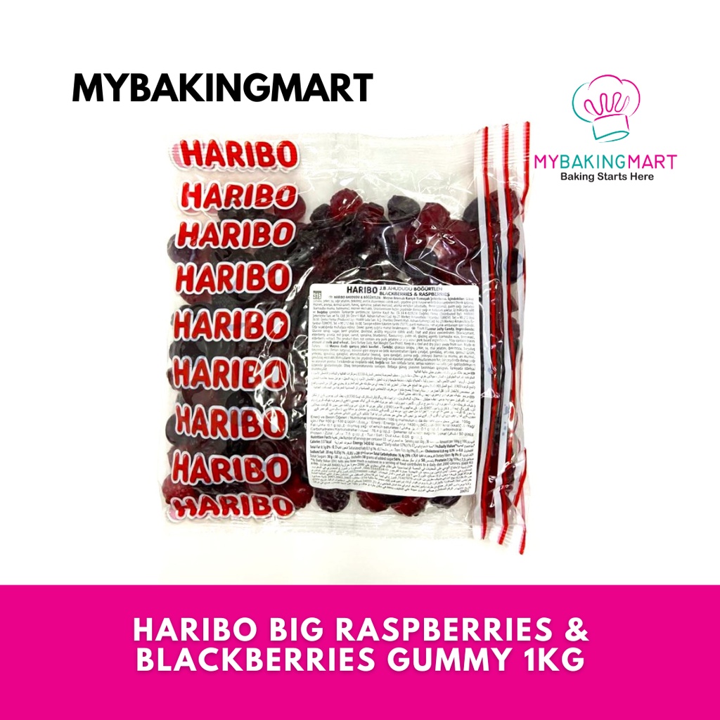 Mybakingmart | Haribo Big Raspberries & Blackberries Halal Candy Gummy ...
