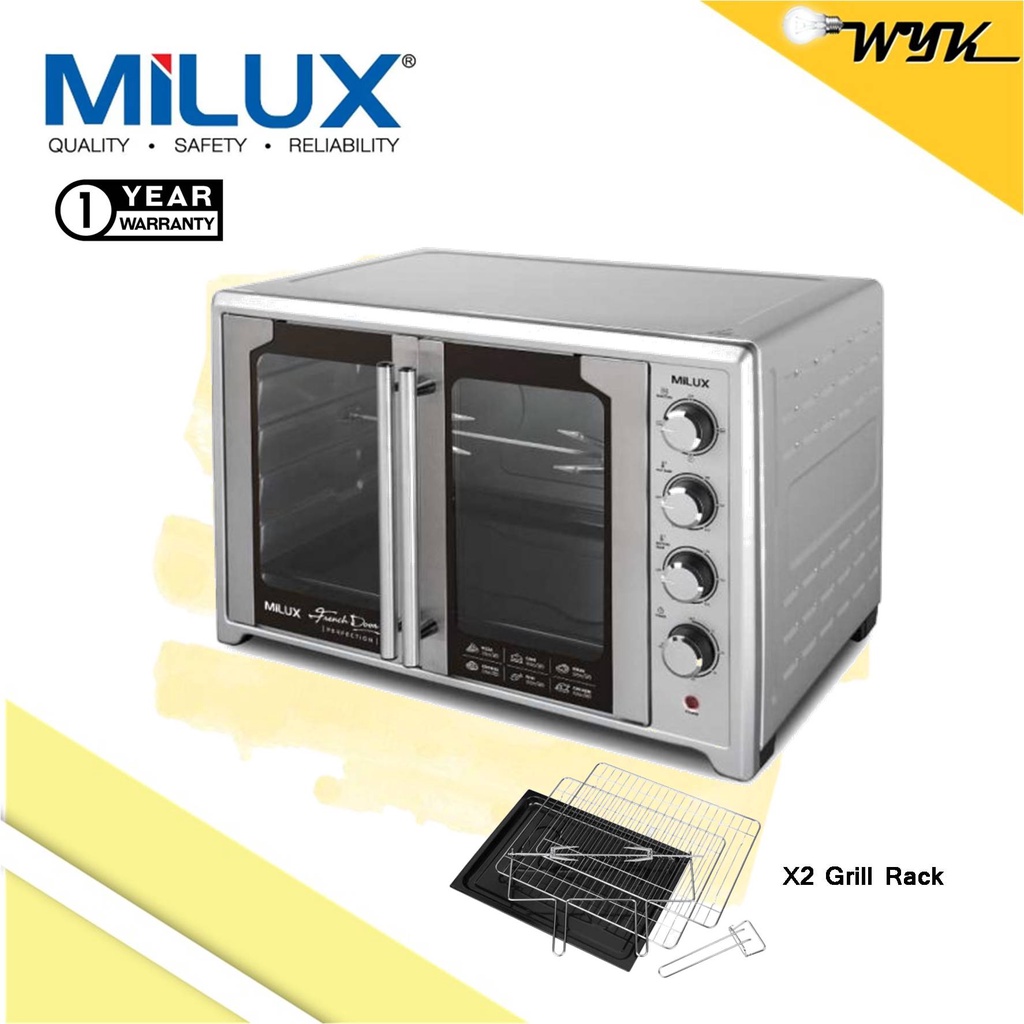 Milux 75L 2 Door French Door Electric Oven MOT-75FD *DOUBLE WIRE RACKS ...