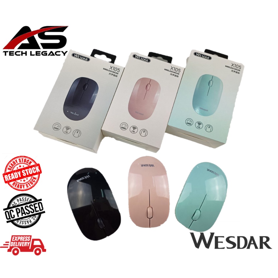MOUSE READY STOCK Wireless Mouse WESDAR X105 FREE BATTERY AA | Shopee ...