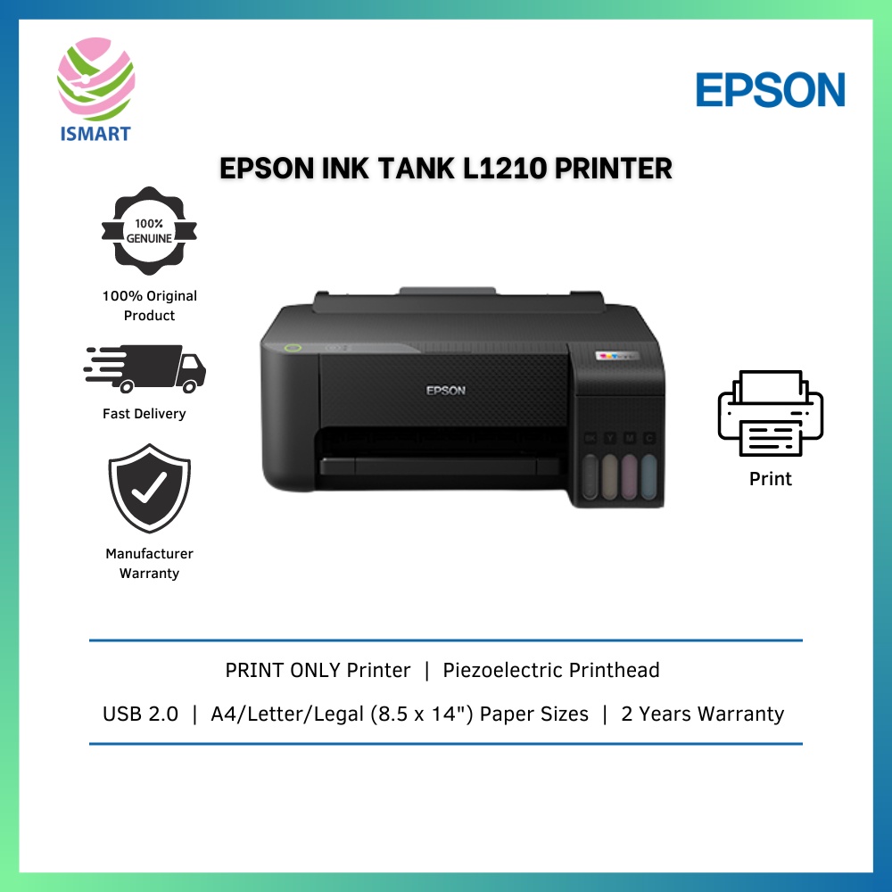 Epson Printer L1210 EcoTank A4 Ink Tank ( Print, USB 2.0, Piezoelectric ...