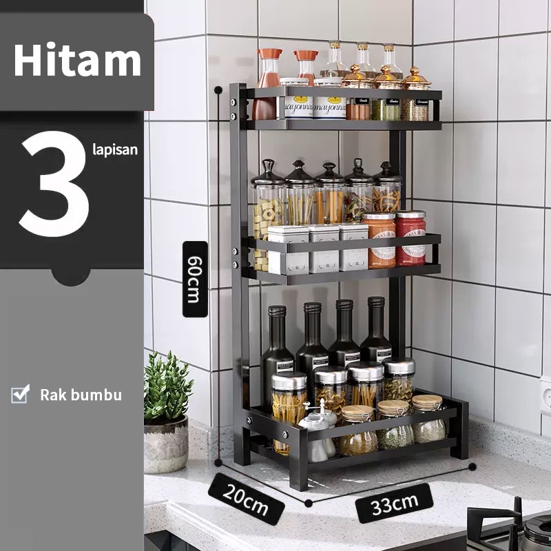 Rak Rempah Dapur Spice Rack Condiment Rack Seasoner Rack Seasoning ...