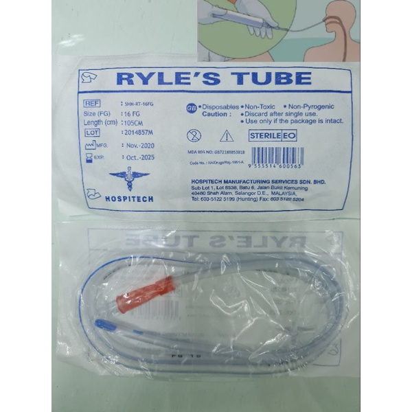 Ryles Tube / Feeding / NG Tiub masuk hidung ke stomach 1pc/pkt with X ...
