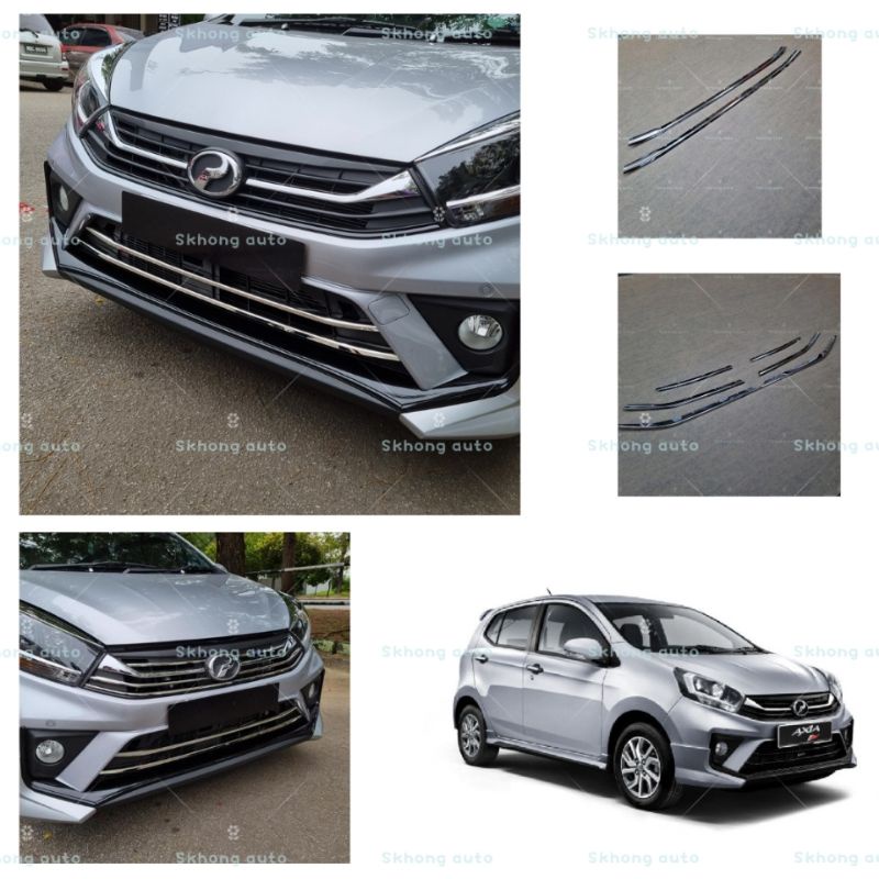 Perodua axia 2019-2022 chrome front bumper garnish accessories ...