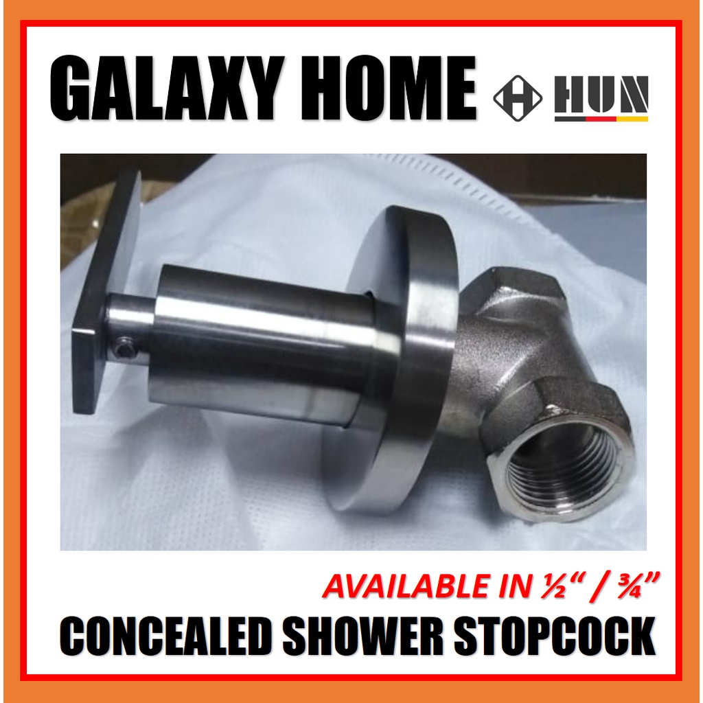 HUN Quarter Turn Concealed Stop Cock Stopcock Stainless Steel SUS 304 1 ...