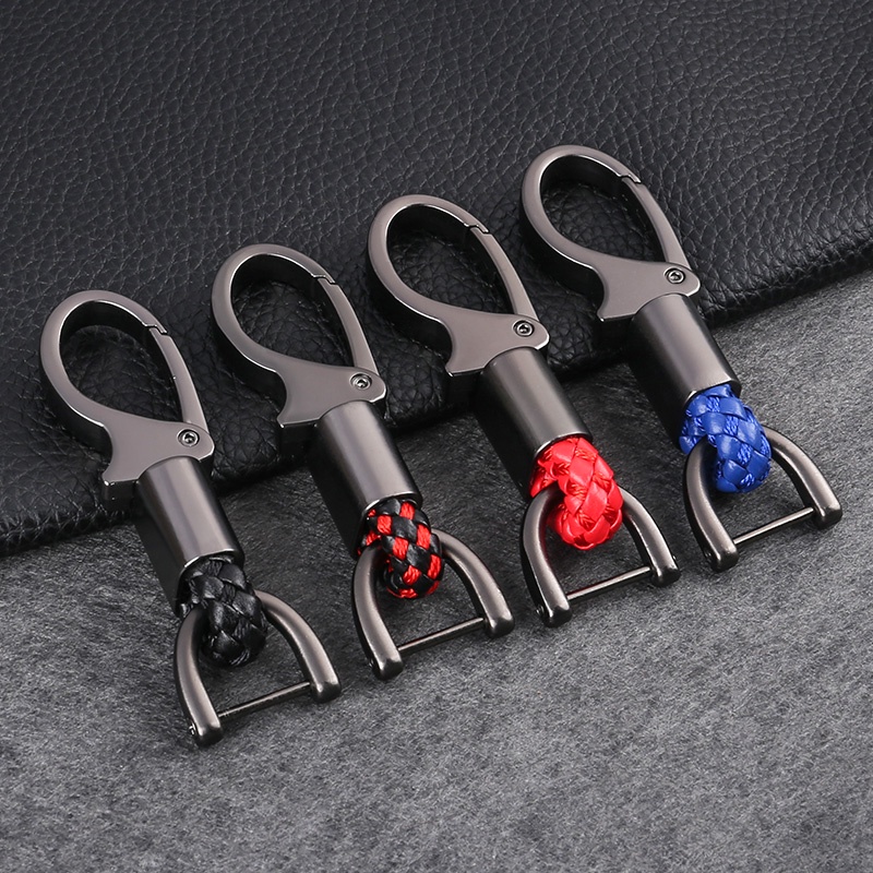 Metal + Leather Keyfob Keychain Keyring Motorcycle Car Key Holder Key ...