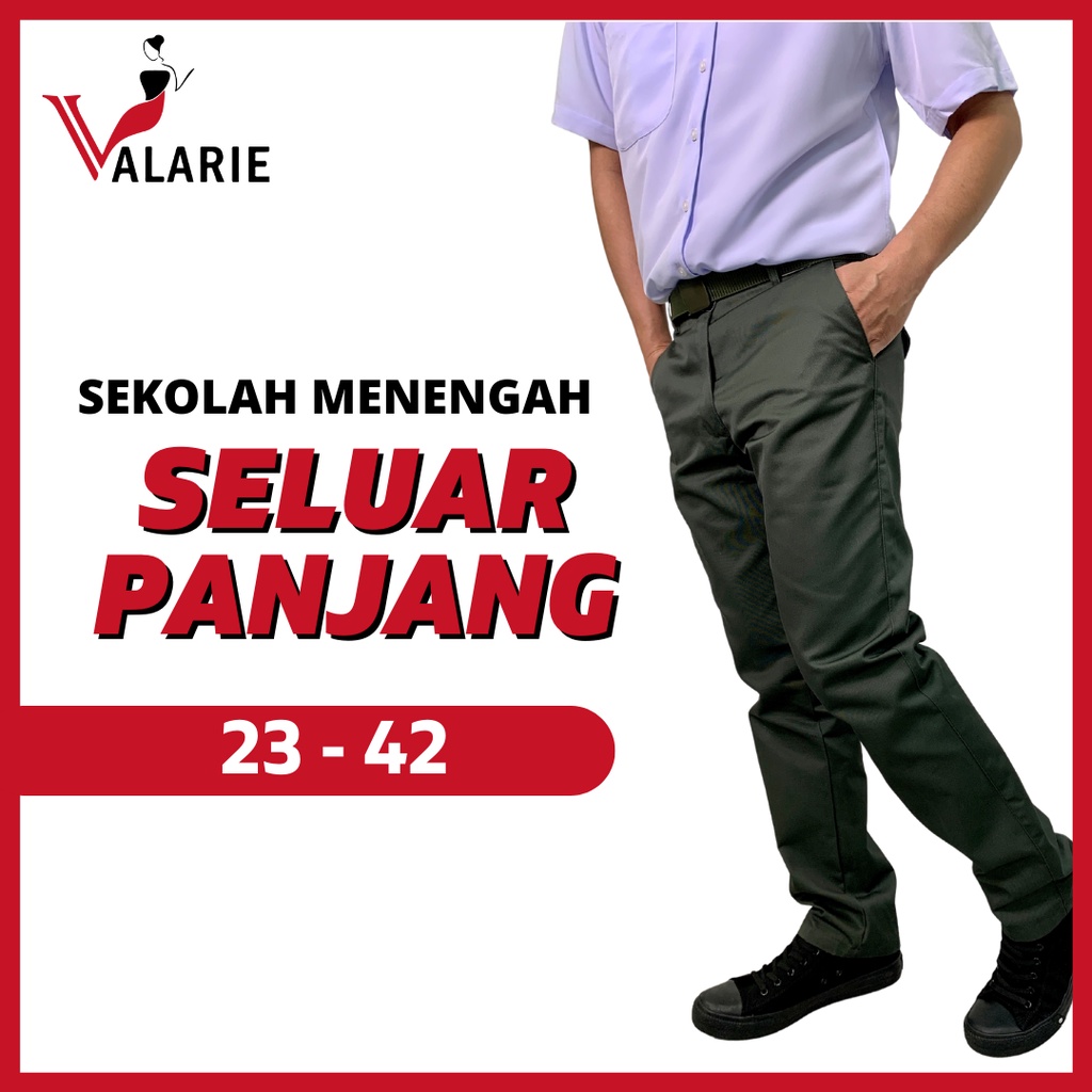 Boy's Secondary School Uniform Long pants (Green) / Seluar Sekolah ...