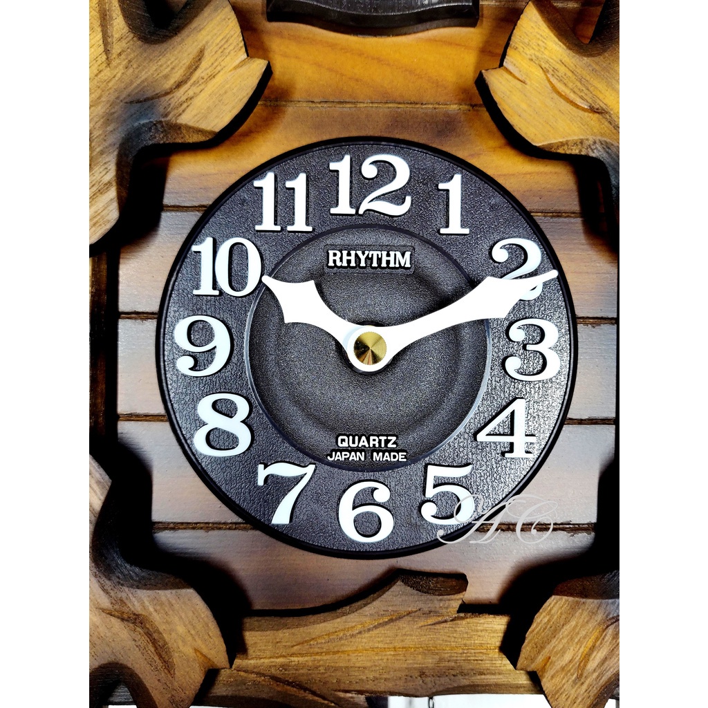 100% ORIGINAL RHYTHM Cuckoo Bird Wooden Pendulum Brown Clock (Jam ...