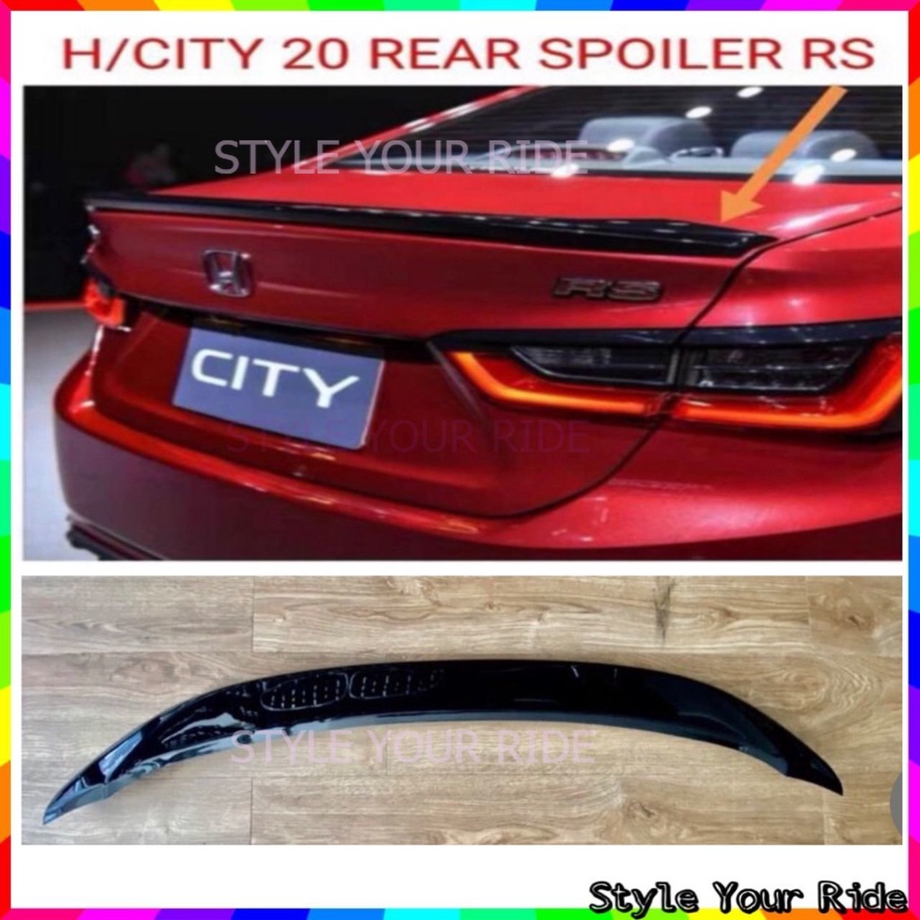 Honda city 2020 2021 oem rs lip spoiler bodykit ducktail spoiler glossy ...