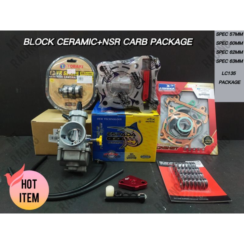 PACKAGE BLOCK+CARB LC135 57MM/60MM/62MM/63MM | Shopee Malaysia