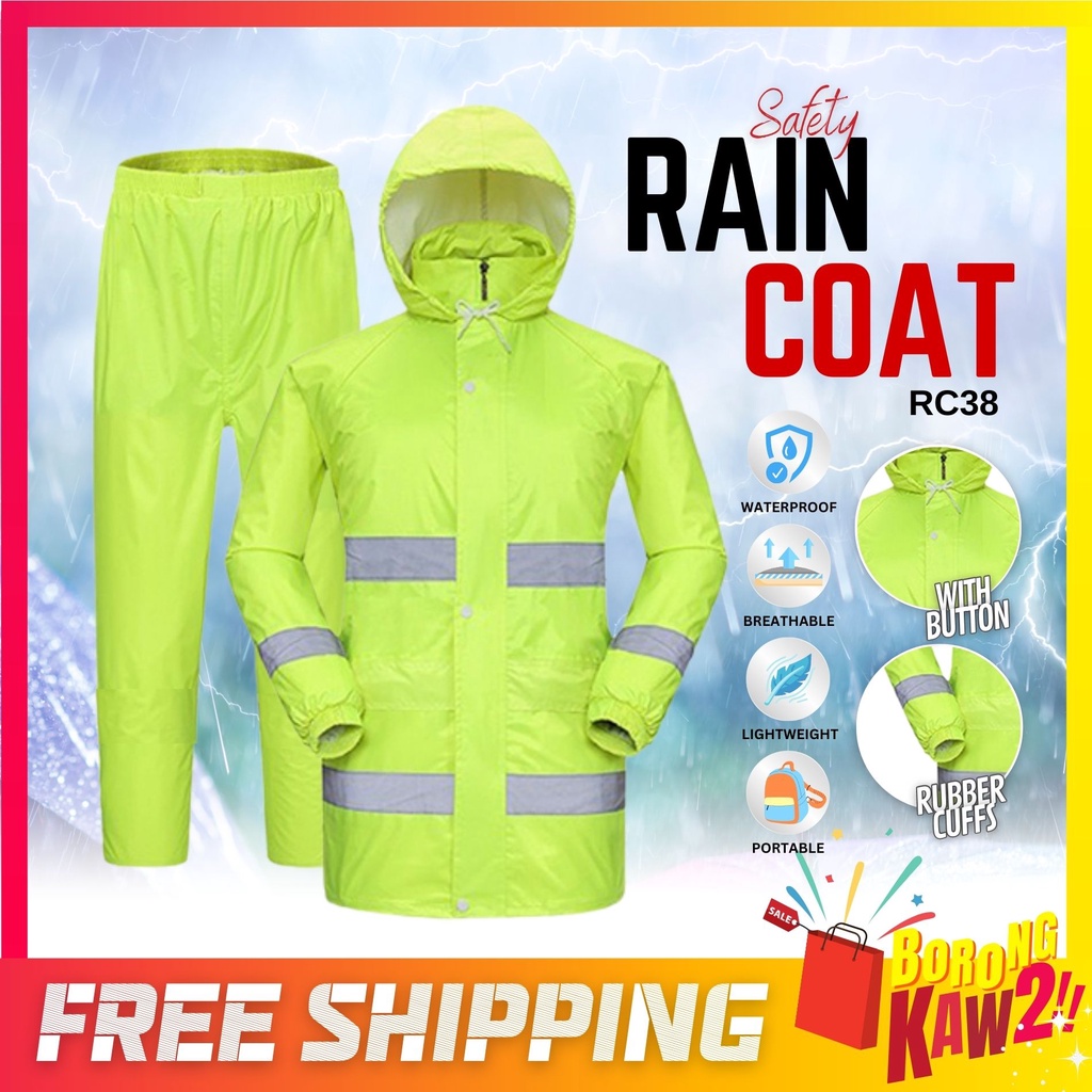 BKK Reflective Safety Rain Coat High Visibility Safety Rain Suit Motor ...