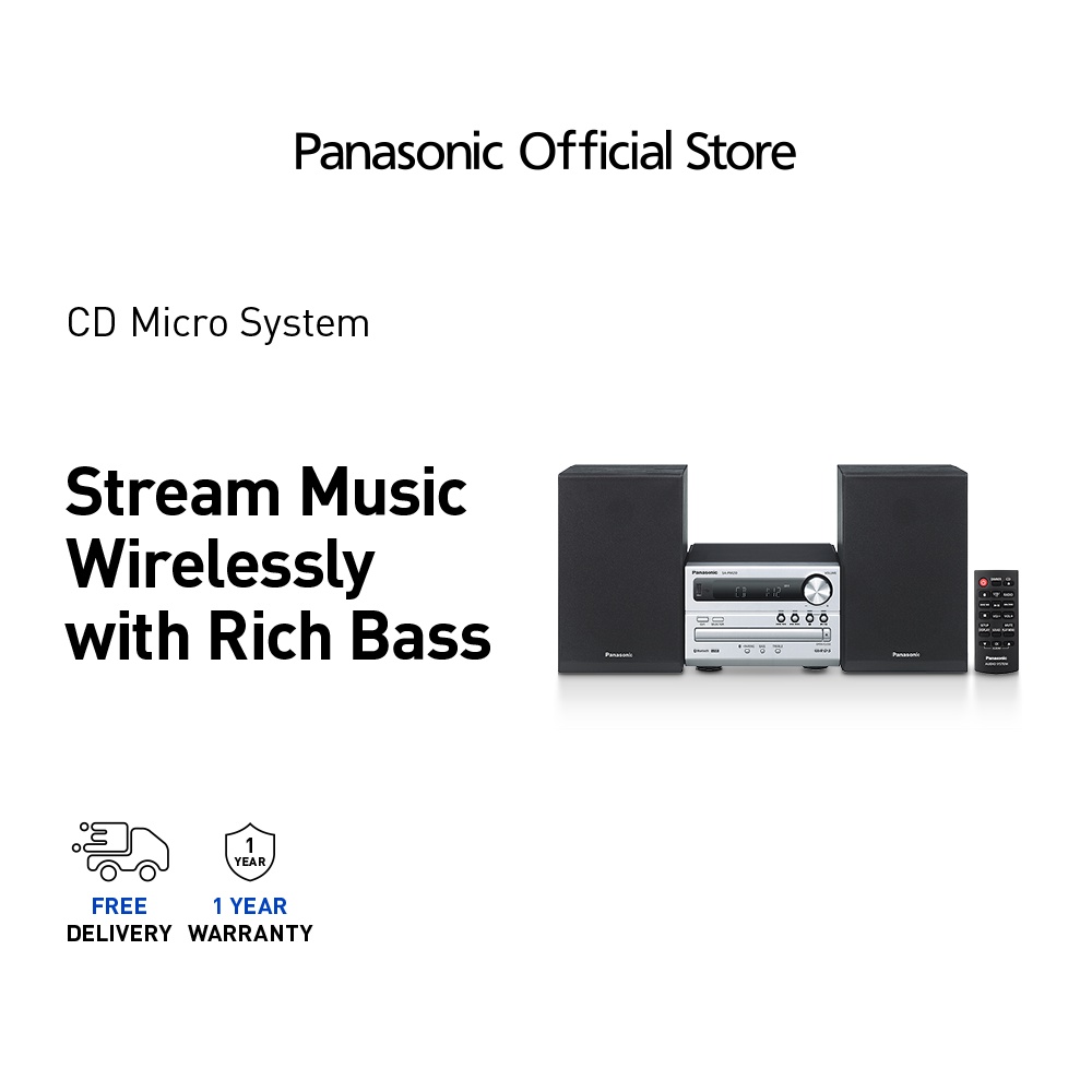 PANASONIC SC-PM250 HIFI System 20W Bluetooth CD SC-PM250GSXS Surround Sound LCD 2 Channel MP3 ...