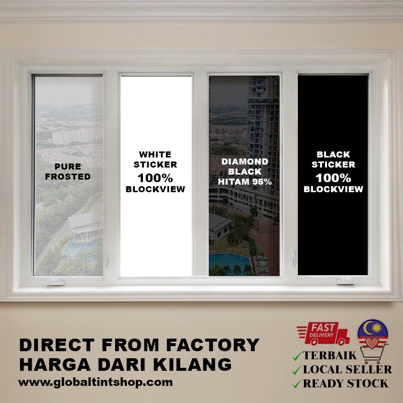 FREE TOOLS Privacy Window Tinted Tingkap Rumah Cermin Frosted Glass ...