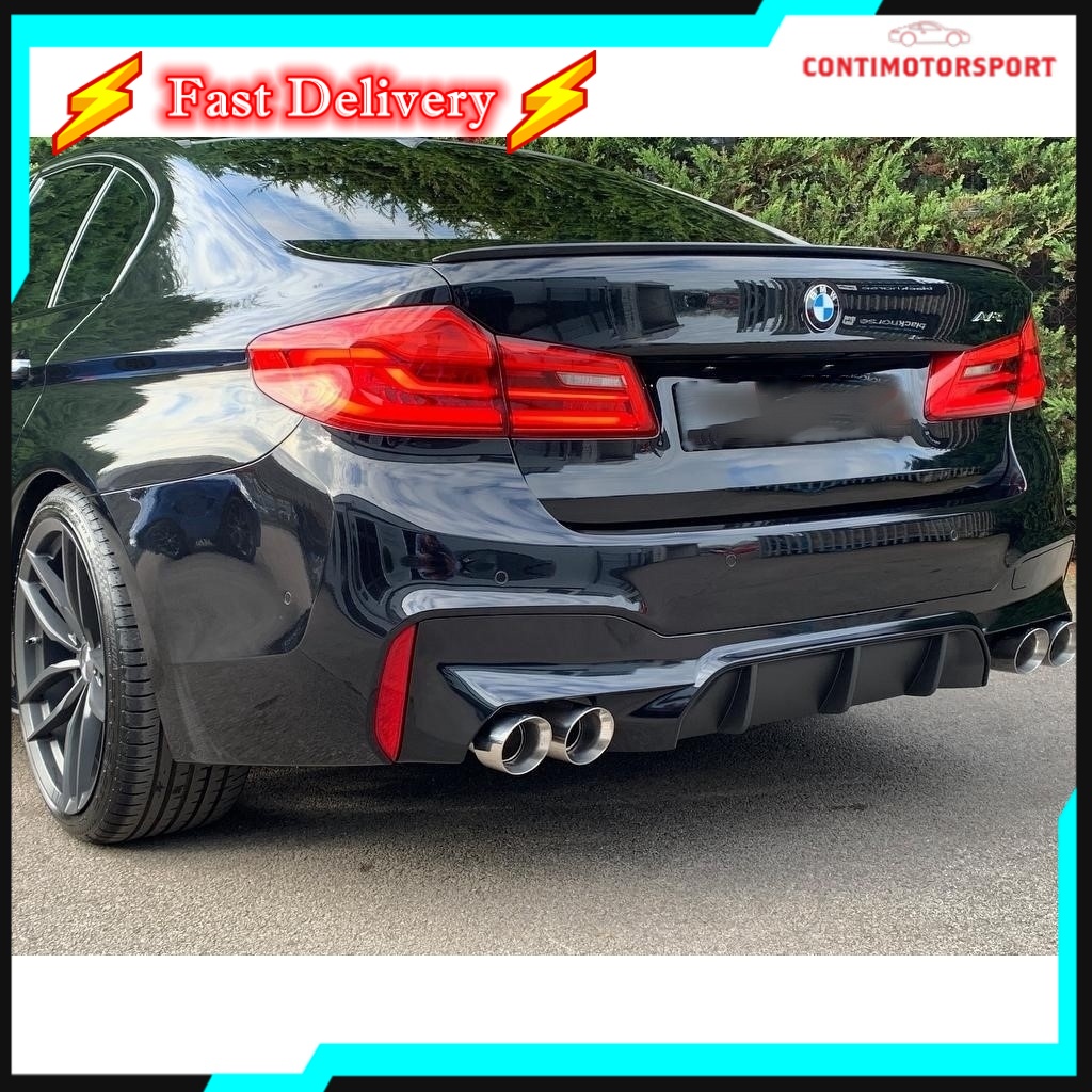 5 SERIES G30 R STYLE REAR DIFFUSER DOUBLE 4OUT DIFFUSER LIP ...
