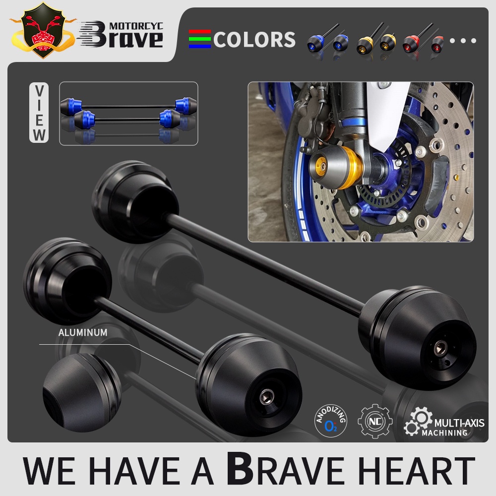 MT03 MT25 Front & Rear Wheel Fork Axle Sliders Cap Crash Protector For ...