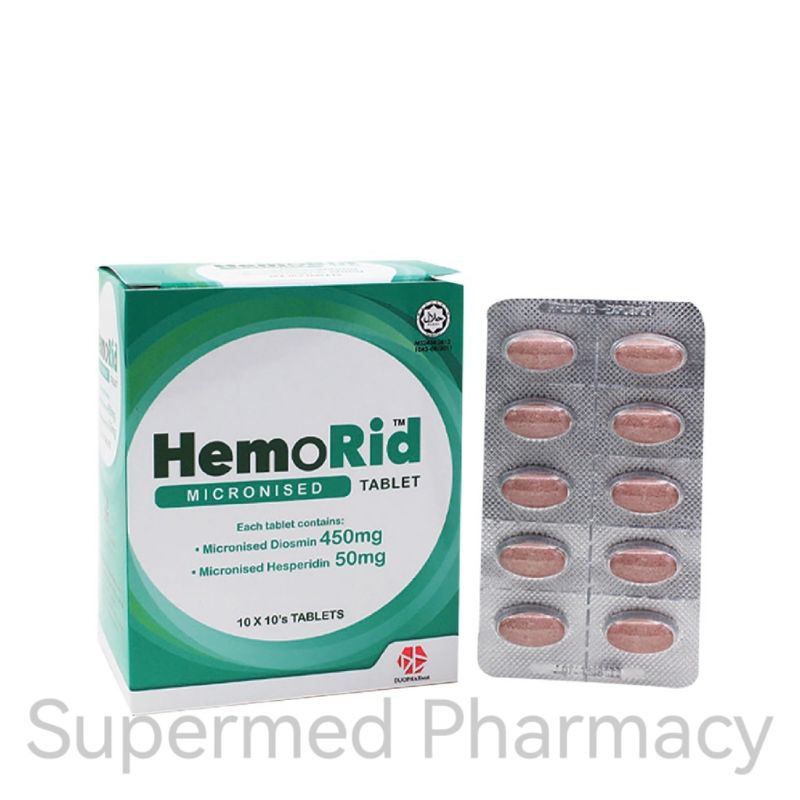 HemoRid Micronised Tablet (Micronised Diosmin 450mg, Micronised ...