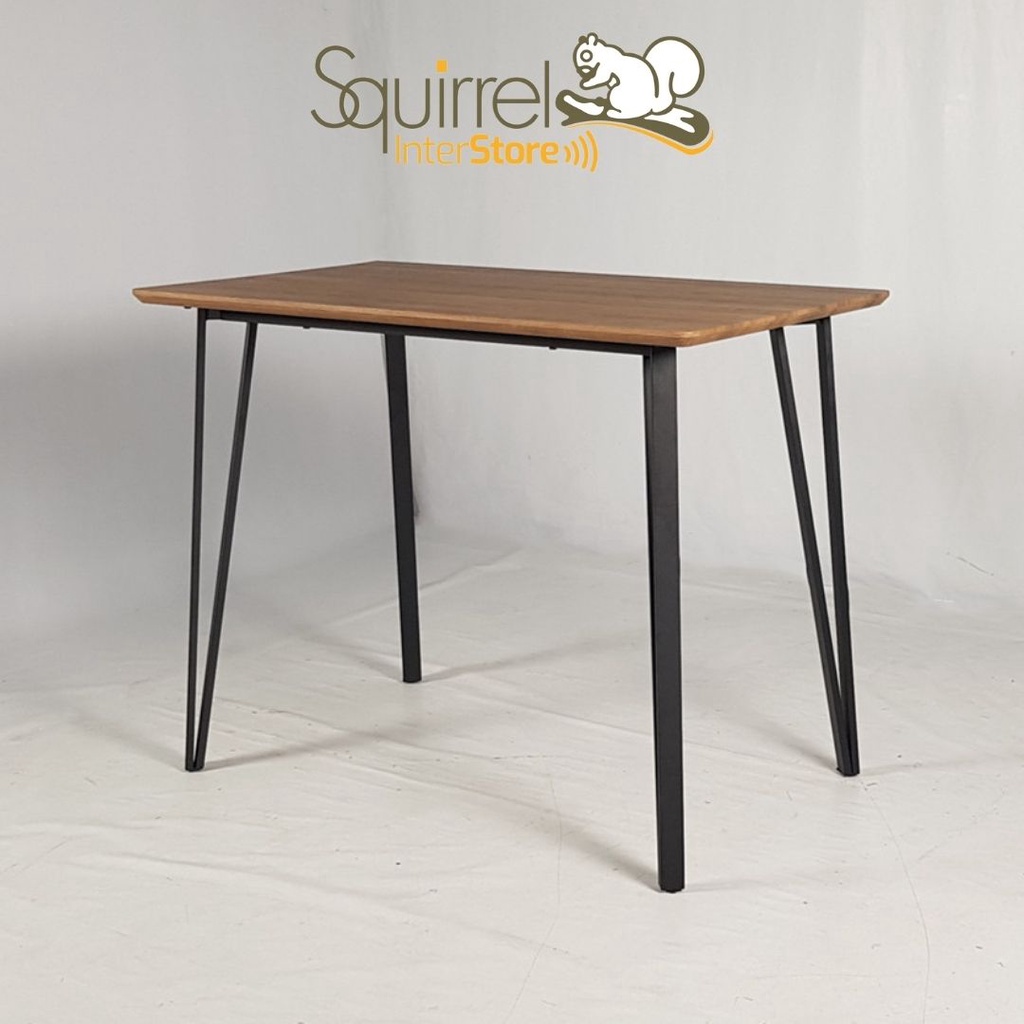 Squirrel Wooden Rectangle Bar Table With Pin Legs - Grey/Brown (120 x ...