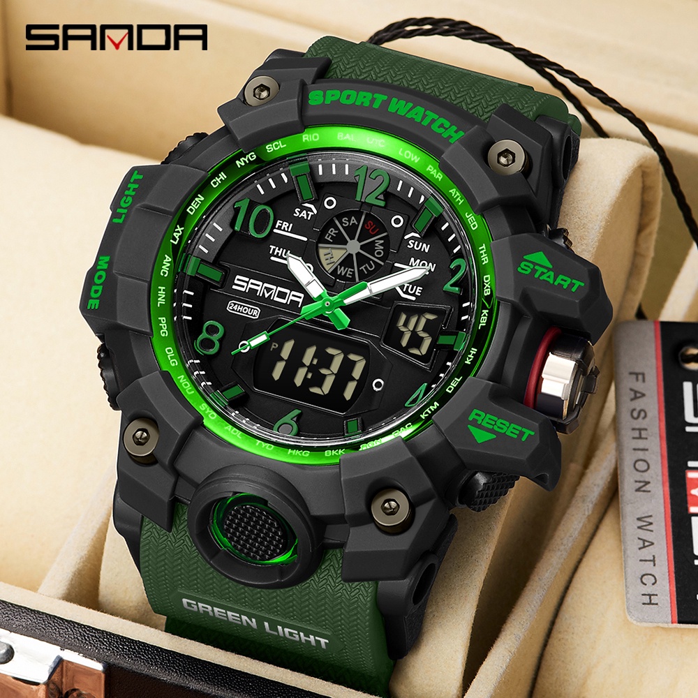 2023 SANDA Luxury Brand Men Watches 50M Waterproof Sports Military ...