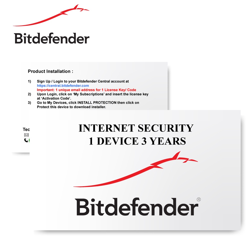 Bitdefender Internet Security 2020 1 Device 3 Years - E-Card | Shopee ...