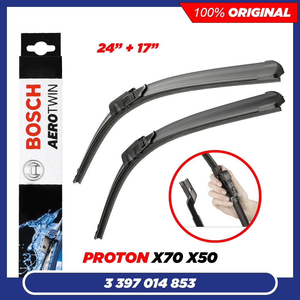 BOSCH AERO TWIN WIPER 24"+17" (2PCS) - PROTON X70 X50 / CHERY TIGGO ...