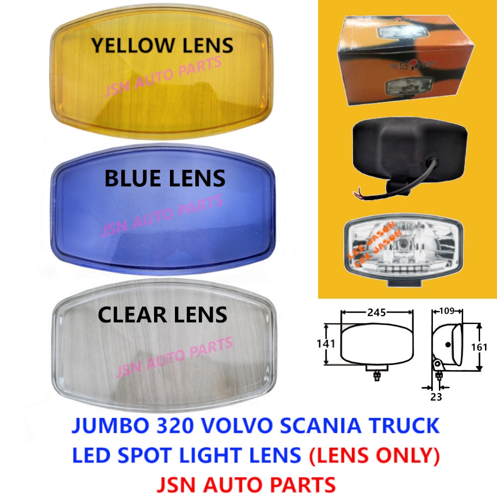 JUMBO 320 VOLVO SCANIA TRUCK LED SPOT LIGHT LENS GLASS LENS KACA LAMPU ...