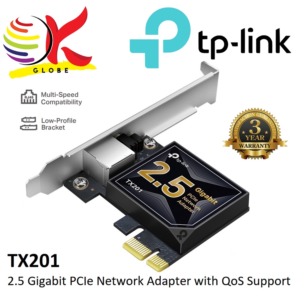 TP-LINK TX201 2.5 GIGABIT PCIE NETWORK ADAPTER WITH QOS, VERSATILE ...