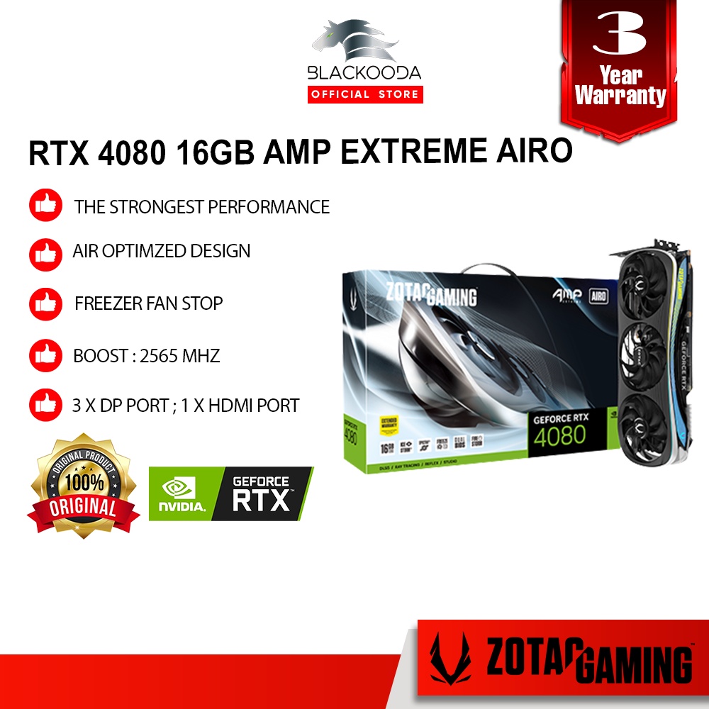 NVIDIA® Graphic Card ZOTAC GAMING - GeForce RTX™ 4080 AMP Extreme AIRO (16G) | Shopee Malaysia