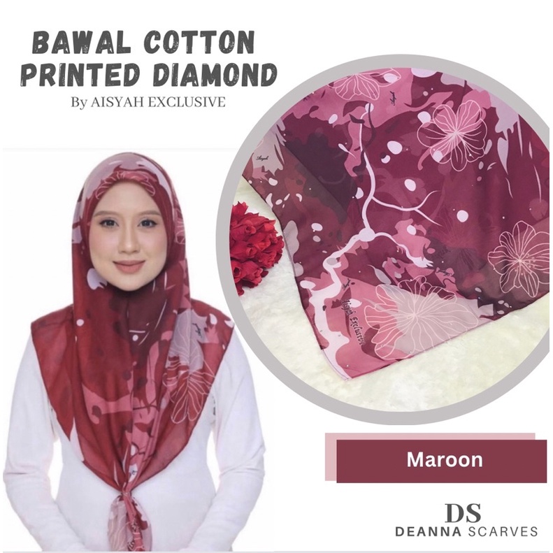 Bawal Premium Cotton Printed DIAMOND / BATU TABUR by Aisyah Exclusive ...