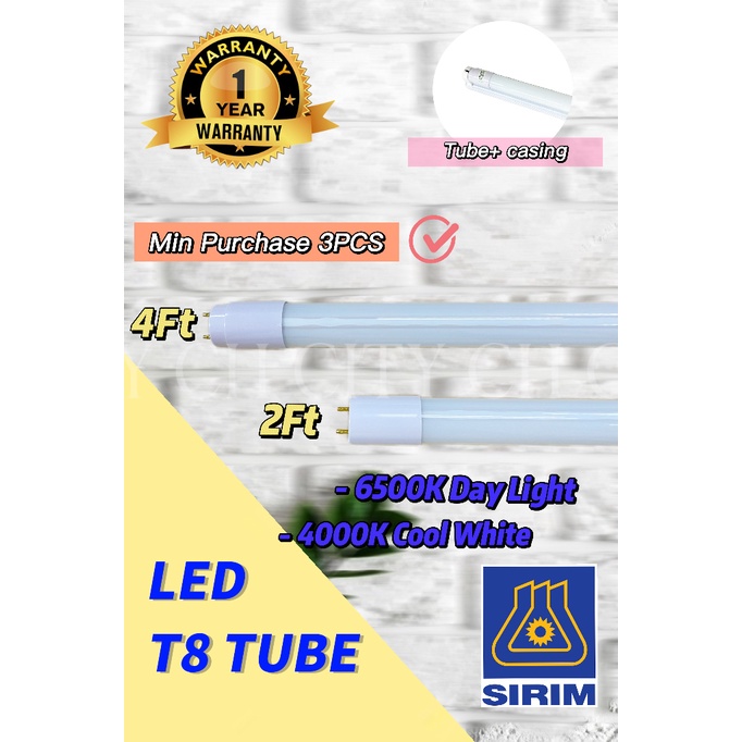 [SIRIM][READY STOCK] LED T8 Tube Extra Bright 9W/20W Wall Ceiling 2FT ...