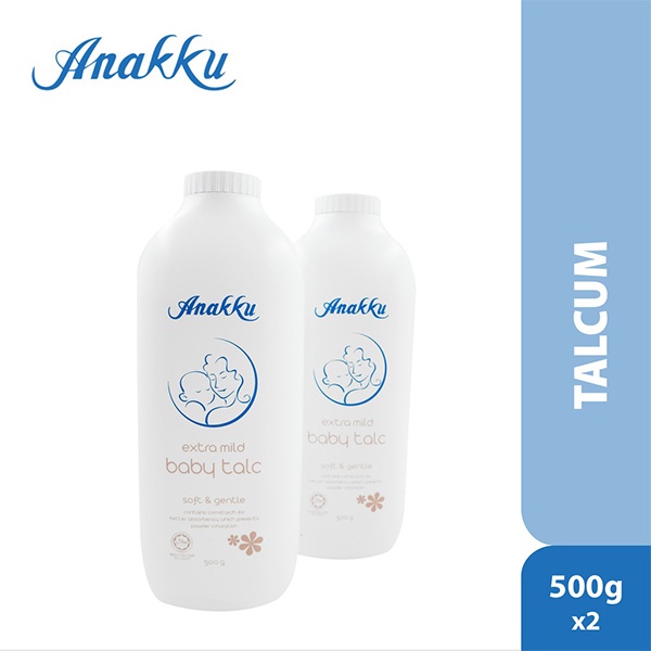Anakku Baby Talcum | Bedak Talkum Bayi 500g x 2 TP500 | Shopee Malaysia